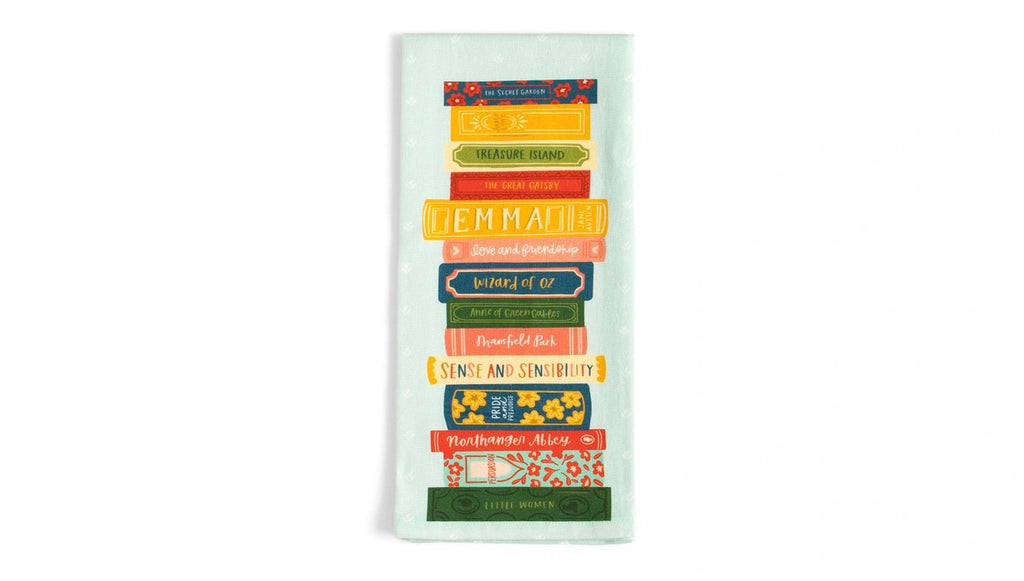 Book Stack Tea Towel – The View Cafe & Gifts